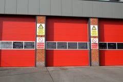 Red Fire Station Door, Textured Background Stock Photography - Image ...