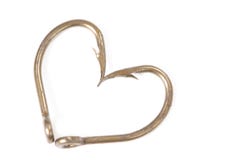 Heart Shape Made Of Two Fish Hooks Stock Photo - Image of angling ...