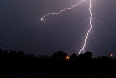 Lightning Bolt Flashes Through A Dramatic Sky Stock Photo - Image: 9911110