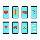 Mobile App Button Icon Set stock vector. Illustration of illustration ...