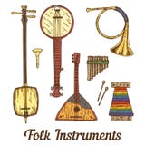 A Collection Of Traditional Irish Musical Instruments Stock Image ...