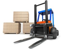 Forklift Carrying Boxes Royalty Free Stock Images - Image: 658249