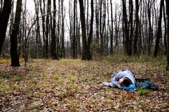 Man Sleeping On The Autumn Field Stock Image - Image of sleep, season ...