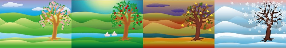 Vector Banner - Four Seasons Stock Vector - Illustration of paper ...