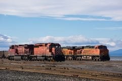 Diesel Electric Freight Train Engine Locomotives Stock Image - Image ...