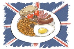 Traditional English Breakfast Stock Vector - Illustration of breakfast ...