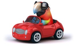 Parrot driving a car stock image. Image of bird, entertainment - 10993581