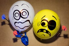 Funny Balloon Faces Are Scared Stock Photo - Image of blue, festive ...