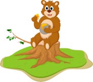 Bear On A Tree. Cartoon Royalty Free Stock Photography - Image: 29081717