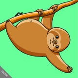 Funny Cartoon Cute Fat Vector Sloth Illustration Stock Vector ...