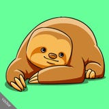Funny Cartoon Cute Fat Vector Sloth Illustration Stock Vector ...
