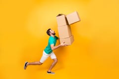 Man Falling Down Into A Box Stock Photo - Image of injury, carrier ...