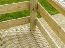 Garden Decking corner stock photo. Image of flooring - 29357112