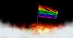 No gay and lesbian flag stock illustration. Illustration of colorful ...