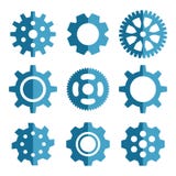 Set Of Cog And Machine Vector And Icon Stock Vector - Image: 47023902