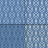 Set Of Seamless Geometric Patterns In Blue Stock Vector - Image: 41860964