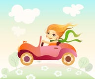 Girl Is Driving Fast Illustration 58109073 - Megapixl