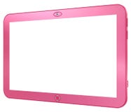 Glamorous Pink Tablet PC Isolated On White Background. Abstract Stock ...