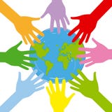 Helping Hands Around The Globe Stock Vector - Illustration of ...