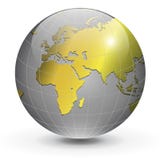 3D Globe - World Vector Icon Templates With Flat Undistorted 2D Earth ...