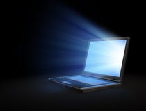 Blue Glowing Computer Laptop Keyboard Royalty Free Stock Photo - Image ...