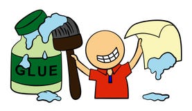 Happy Glue Stick Cartoon With A White Background Illustration 182256646 ...