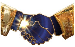 Golden Handshake Stock Vector - Image: 62417775
