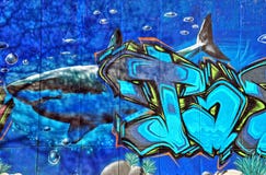 Shark graffiti editorial image. Image of color, door - 38998530