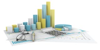 Graphs Of Financial Analysis - Isolated Stock Photography - Image: 34441252