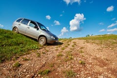 Car Standing In A Field Of Grass Stock Photo - Image of economy, global ...