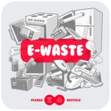E-waste Sign With Electronic Devices Stock Vector - Illustration of ...