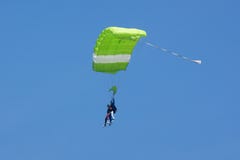 Green Parachute With A Gift Box Royalty Free Stock Photography - Image ...