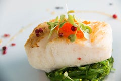 Grilled Snow Fish stock image. Image of green, onion - 26816683