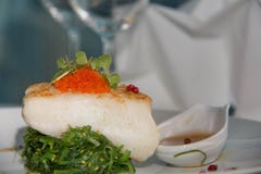 Grilled Snow Fish stock image. Image of green, onion - 26816683