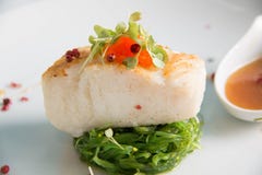 Grilled Snow Fish stock image. Image of green, onion - 26816683