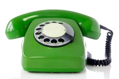 Retro groene telefoon vector illustratie. Illustratie bestaande uit ...