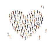 Large Group Of People In The Shape Of A Heart. Stock Illustration ...