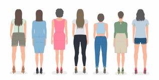 Back View Of Group Beautiful Women Stock Image - Image of friends ...