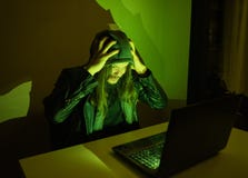 Crazy hacker stock photo. Image of nuts, computer, eyes - 4482016