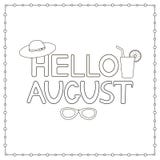 August Coloring Pages For Kids Stock Illustration - Illustration of ...