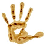 Dirty Brown Hand Print Stock Image - Image: 8663391