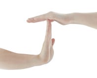 Silent, Pause Or Break Time Hand Gesture Stock Photo - Image of break ...