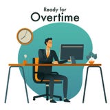 Cartoon Man Working At Computer Stock Vector - Illustration of work ...