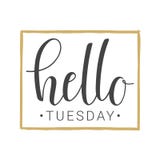 Tuesday. Handwriting Font By Calligraphy. Vector Illustration On ...