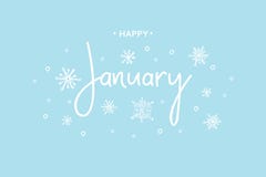 Hello January Typographic Design. Stock Vector - Illustration of ...