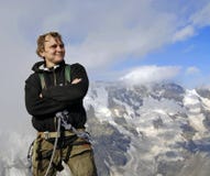 Excited Mountain Climber #1 Stock Image - Image of conquest, male: 1328039