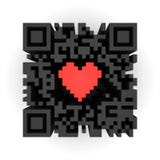 I Love You QR Code Red Heart Shape Stock Vector - Illustration of heart ...