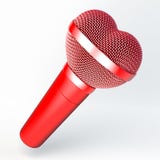 Heart Shaped Microphone On Air Stock Illustration - Illustration of ...