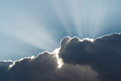 Sunbeams stock photo. Image of heaven, beam, blue, clouds - 44872