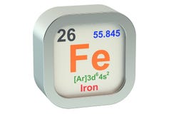 Ferrum, Muestra Del Elemento Químico Del FE Del Hierro Representación ...